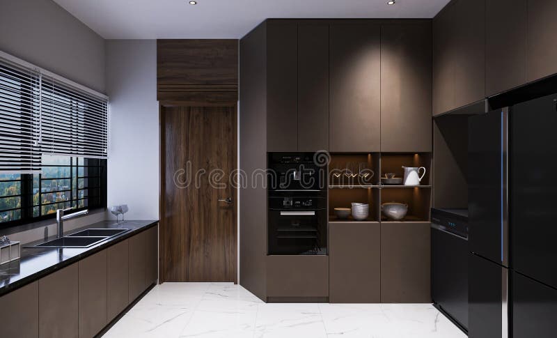 10 Essential Elements of a Modern Kitchen Design Stock Photo - Image of ...