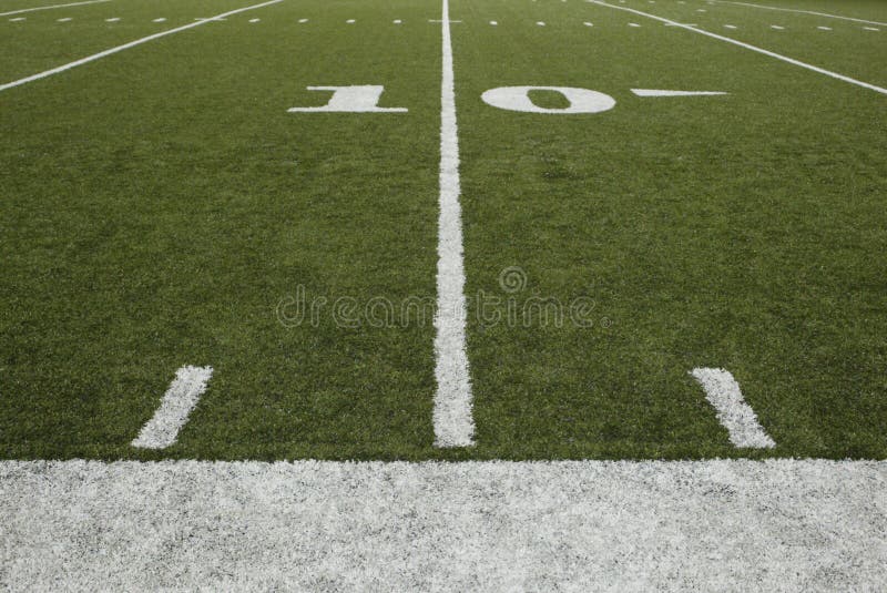 Yard Numbers and Line on American Football Field Stock Image - Image of ...