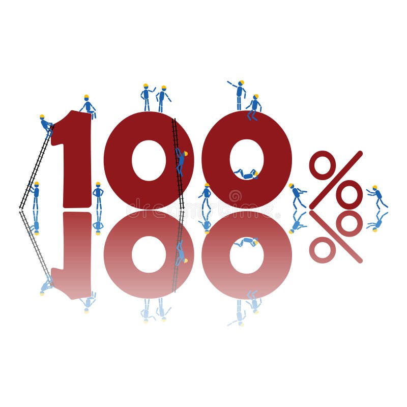 One hundred percent stock vector. Illustration of math - 12814483