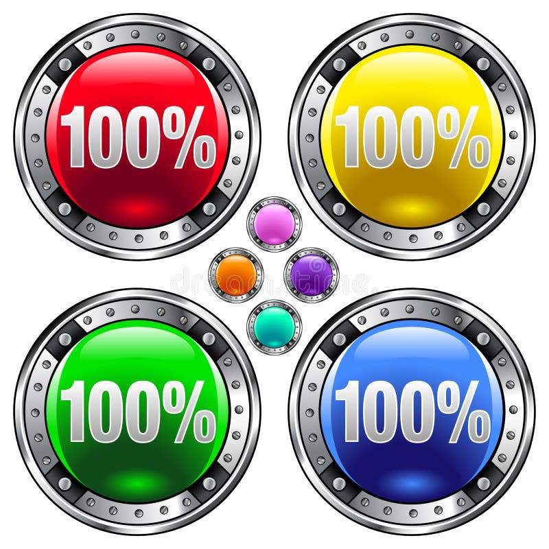 100 Web Icons In Bright Colors Stock Illustration - Illustration of ...