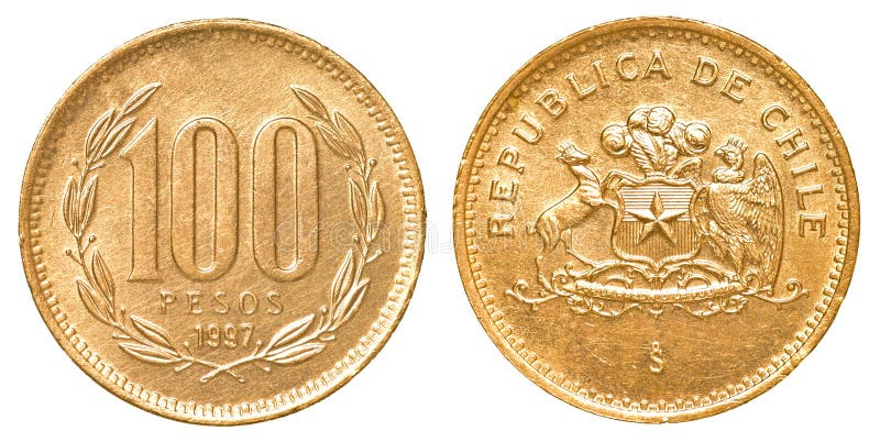 50 chilean pesos coin stock image. Image of closeup, isolated - 37552615