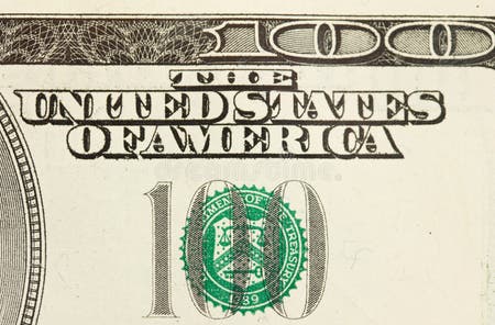100 Dollar Bill Abstract stock image. Image of macro - 16784037