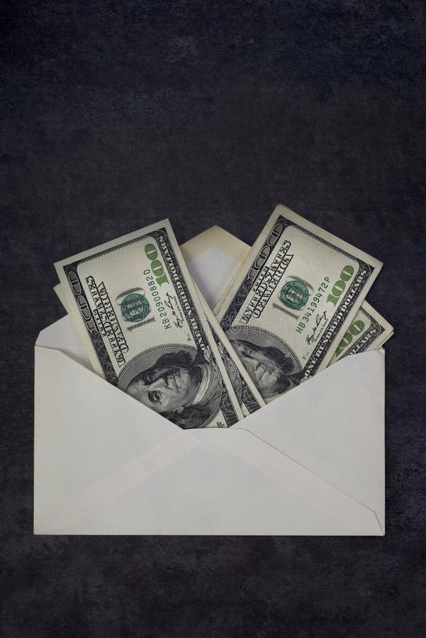 100 Dollar Bills in Envelope Stock Photo - Image of currency ...