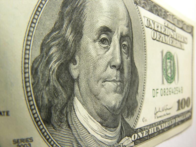 100 dollars stock image. Image of bonus, franklin, federal - 495227
