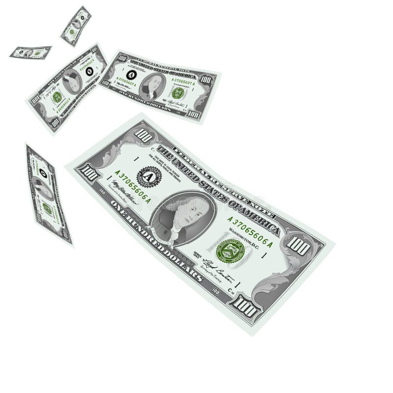 100 dollars notes isolated stock vector. Illustration of america - 14068056