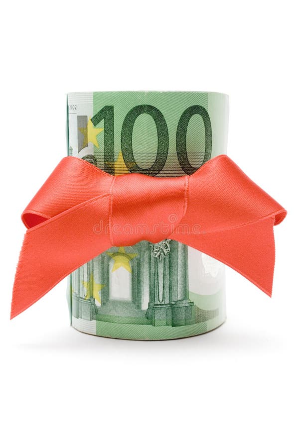 Money Wrapped in Red Ribbon Stock Photo - Image of gift, concept: 2311824