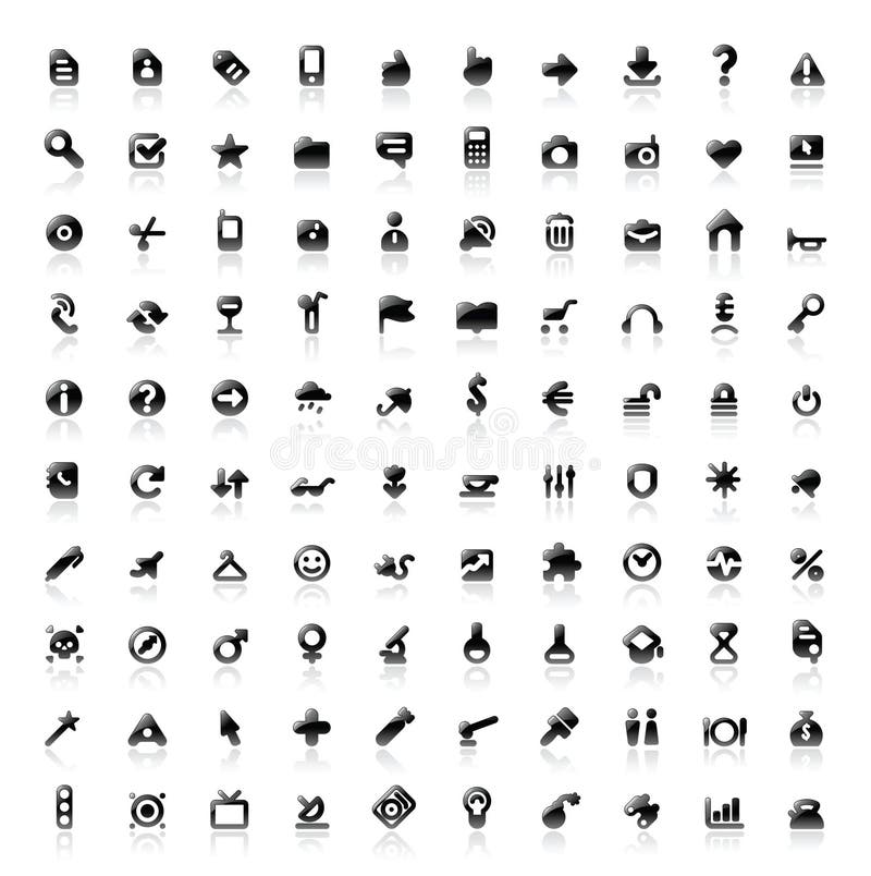 100 iconos perfectos ilustración del vector. Ilustración de estrella ...