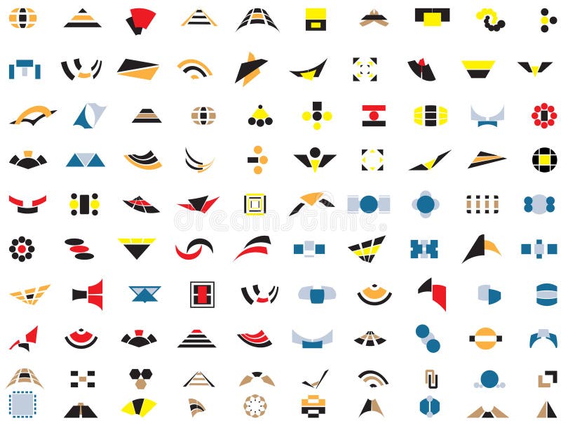 100 Marchi Ed Elementi Di Vettore Illustrazione Vettoriale ...