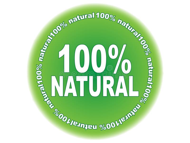 100 NATURAL label stock illustration. Illustration of badge - 8182965