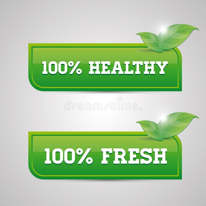 100 Percent Fresh - Healthy Button Stock Illustration - Illustration of ...
