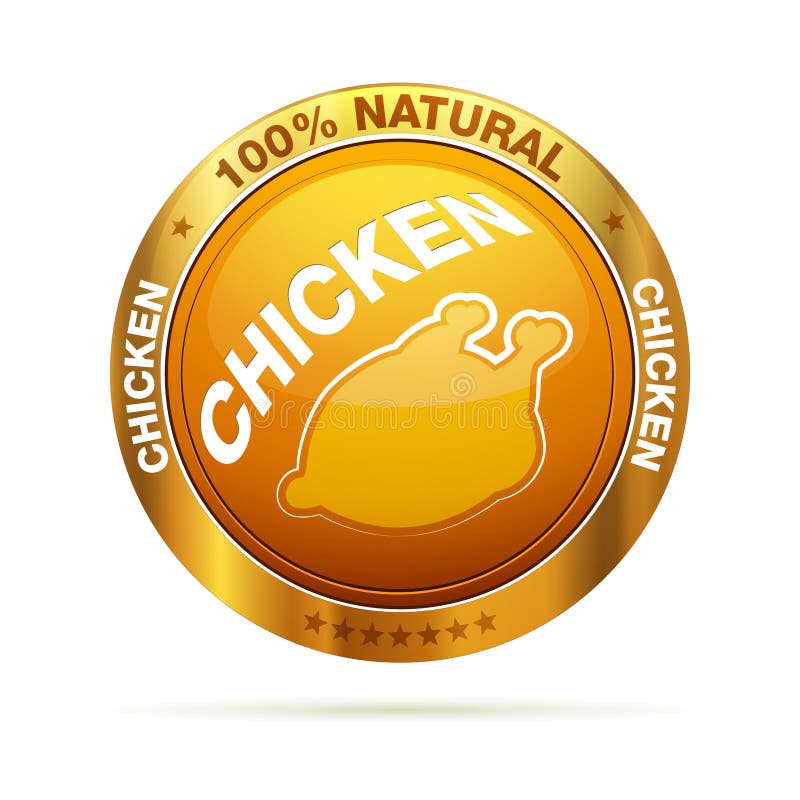 100 Percent Natural Chicken Badge Stock Vector - Illustration of ...