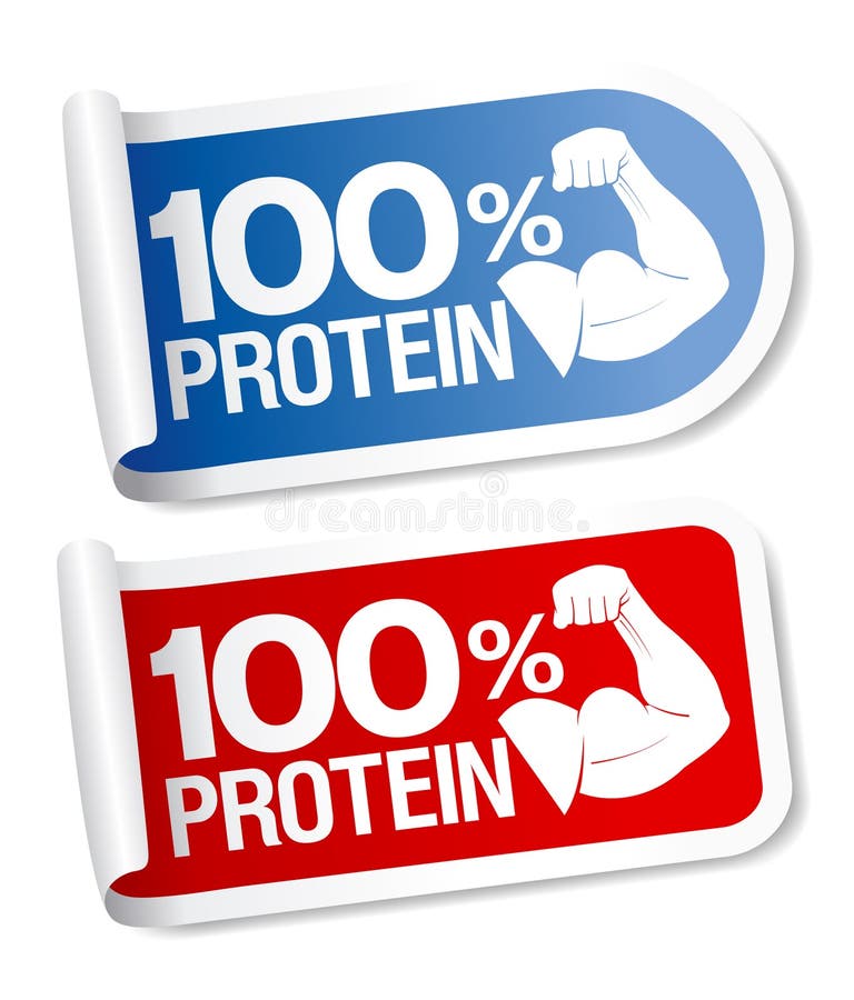 100 Percent Protein Stickers. Stock Vector - Illustration of eating ...