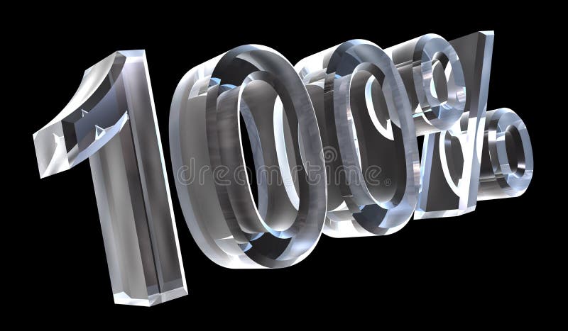 100 Prozent im Glas (3D) stock abbildung. Illustration von mathe - 3646615