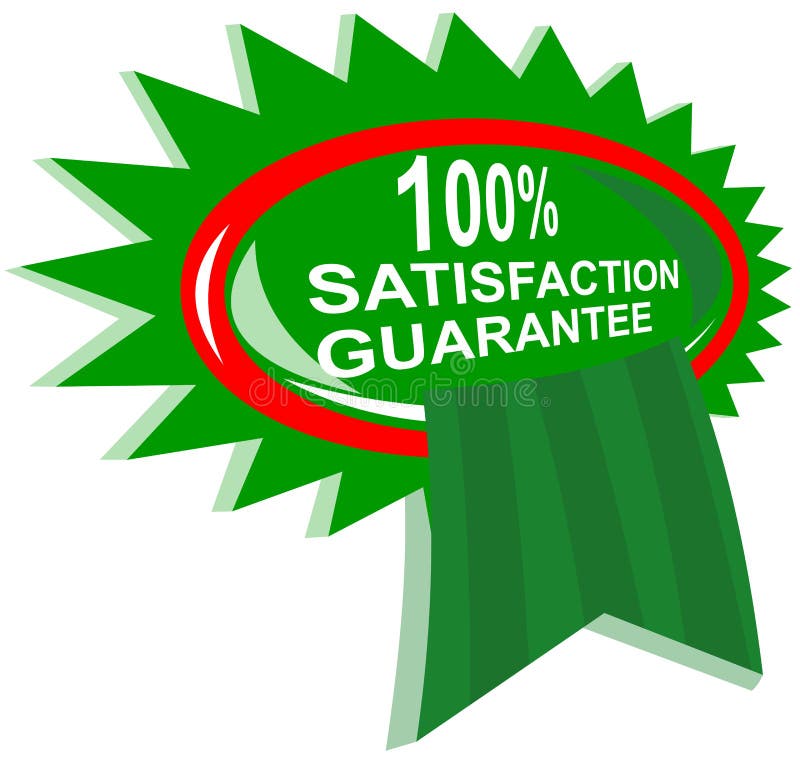100% Satisfaction Guaranteed Stock Illustration - Illustration of buyer ...