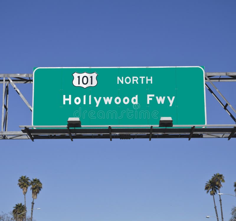 101 Hollywood Fwy with Palms Stock Photo - Image of object, states ...
