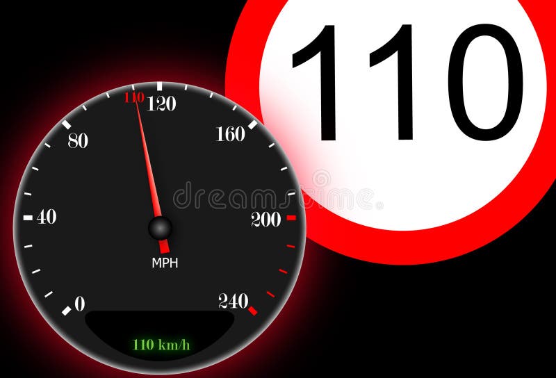110 km / h maximum speed stock vector. Illustration of odometers - 19156703