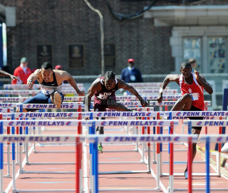 Men S 110 Meters Hurdles Action (Blurred) Editorial Photography - Image ...