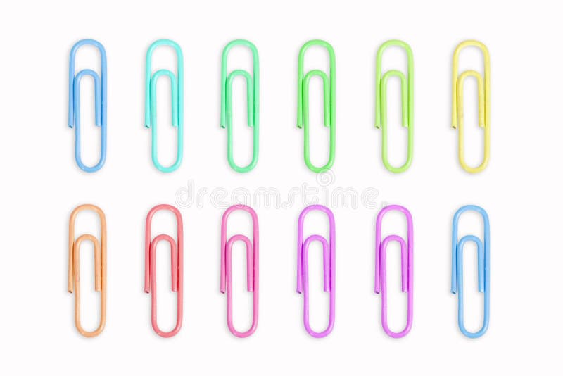 12 Colors of Real Paper Clips Stock Image - Image of gadget, memo: 26166907