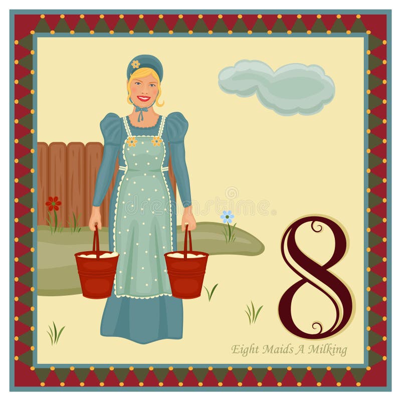 The 12 Days Of Christmas Stock Vector Illustration Of Girl 17015568