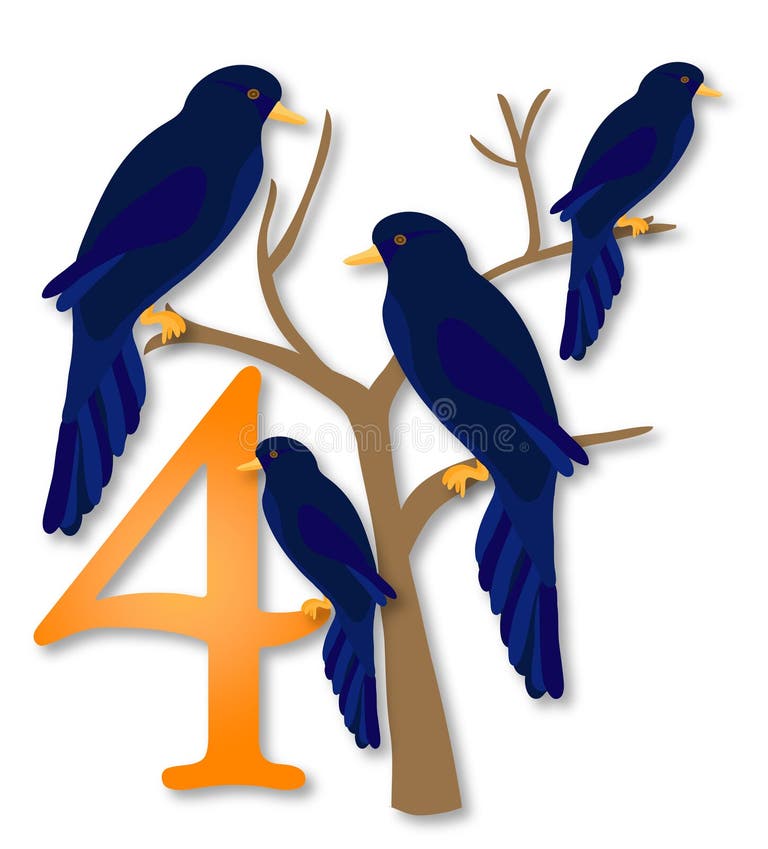 4 Calling Birds Stock Illustrations – 9 4 Calling Birds Stock ...