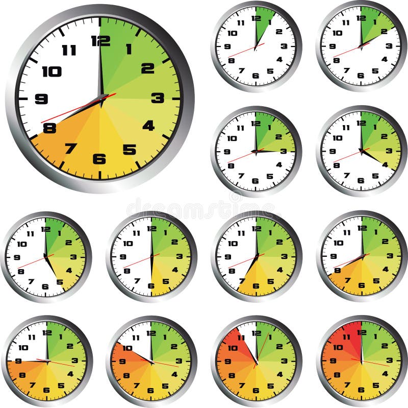 12 Heures De Positionnement D'horloge Illustration de Vecteur ...