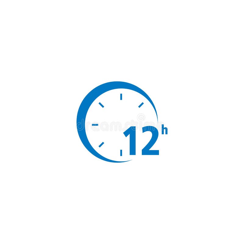 12 Hours Clock Arrow Logo Vector Icon Illustration Desgin Stock Vector ...
