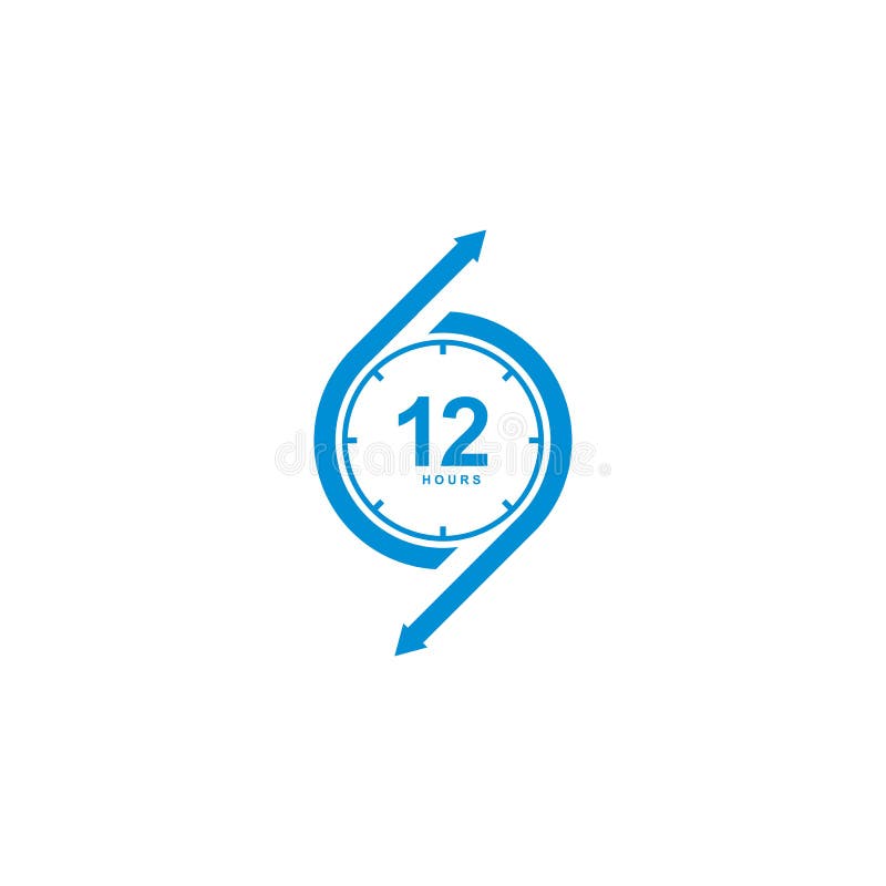 12 Hours Clock Arrow Logo Vector Icon Illustration Design Stock Vector ...