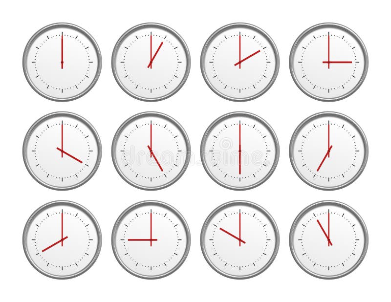 Klokken, een half uur vector illustratie. Illustration of tijd - 3801635