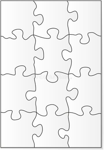 12 Piece Puzzle Template Stock Illustrations – 58 12 Piece Puzzle ...