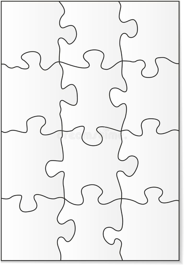 12 Piece Puzzle Template Stock Illustrations – 58 12 Piece Puzzle ...