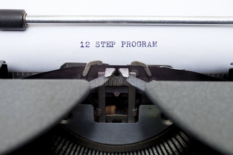 12 Twelve Step Program Typed on an Old Typewriter Stock Image - Image ...