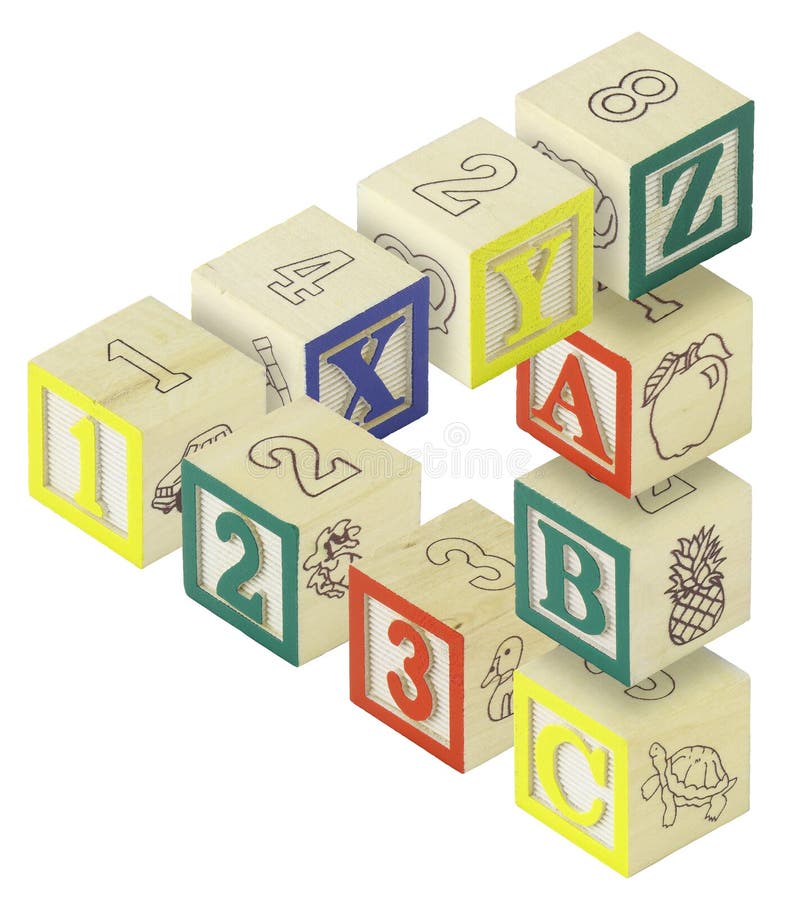 123 ABC Alphabet Blocks Optical Illusion Stock Photo - Image of reading ...
