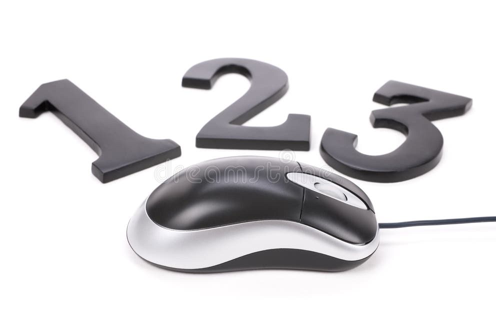 123 and computer mouse stock image. Image of education - 5907391