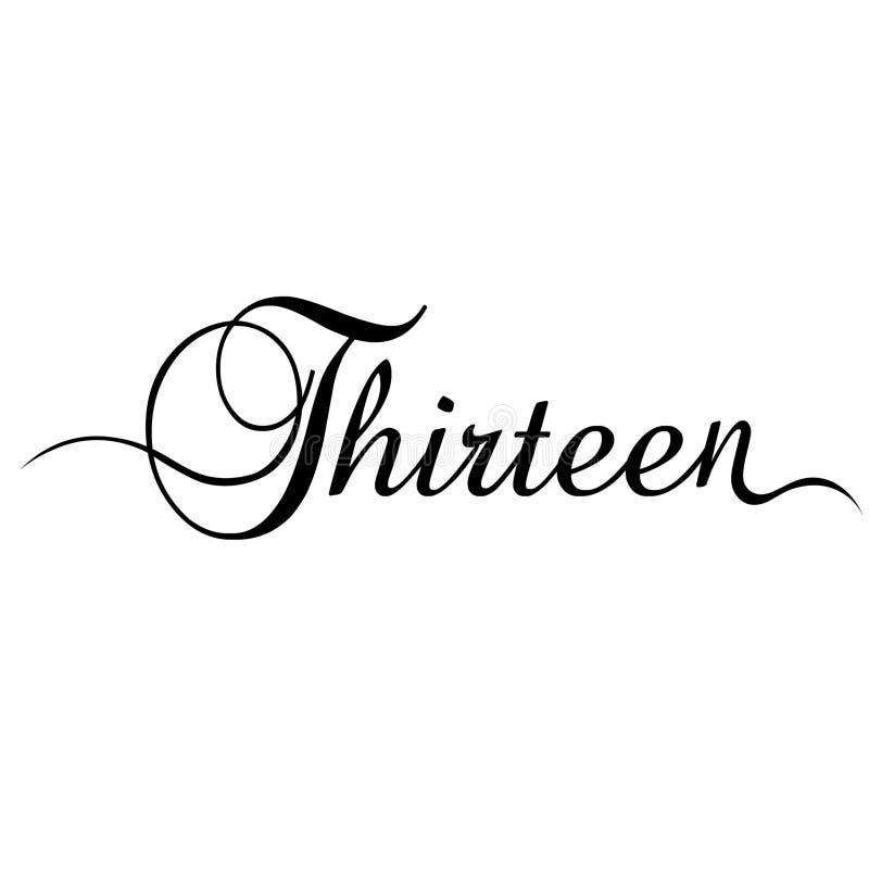 13 in Words stock illustration. Illustration of woding - 378480416