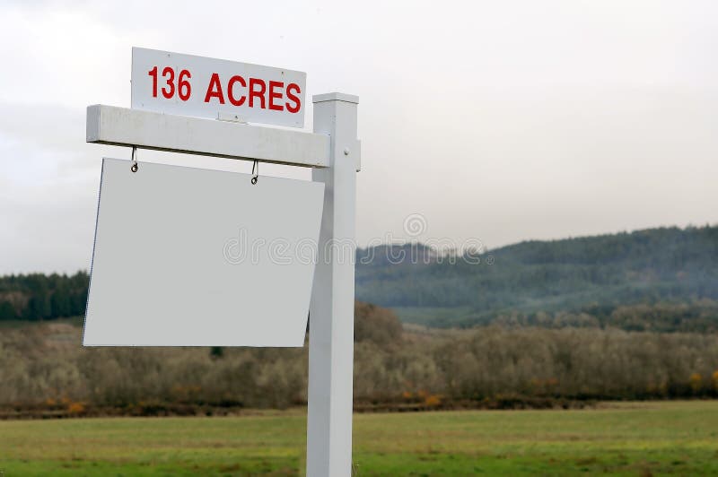 136 Acres of Land for Sale Sign Stock Image - Image of area, background ...