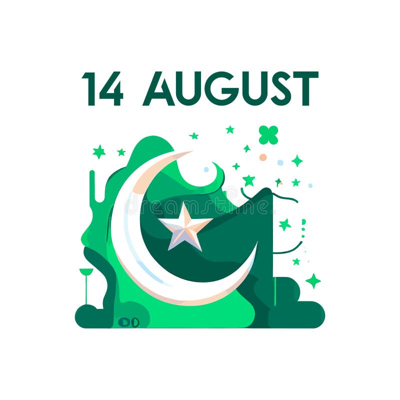 14 August Pakistan Independence Day Vector Illustration Stock Vector ...