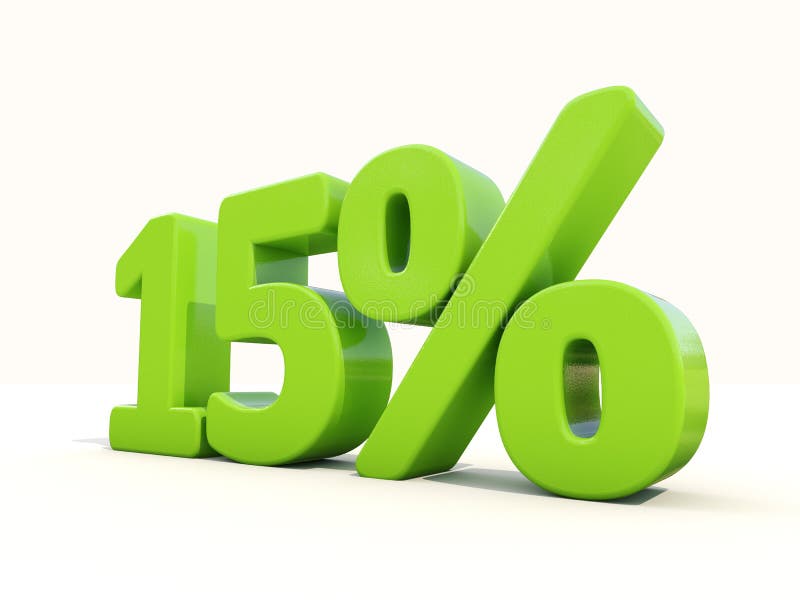 15% Percentage Rate Icon On A White Background Royalty Free Stock Image ...