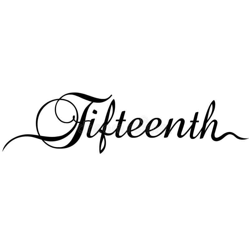 15th in Words stock illustration. Illustration of shiny - 378481005