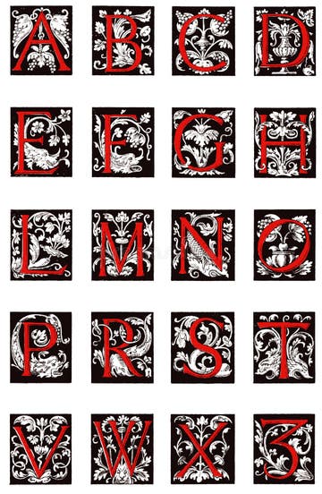 16th Century Color Illuminated Alphabet Stock Illustration ...