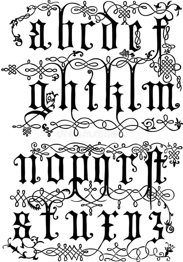 11th Century Initials And Roman Numerals Stock Illustration ...