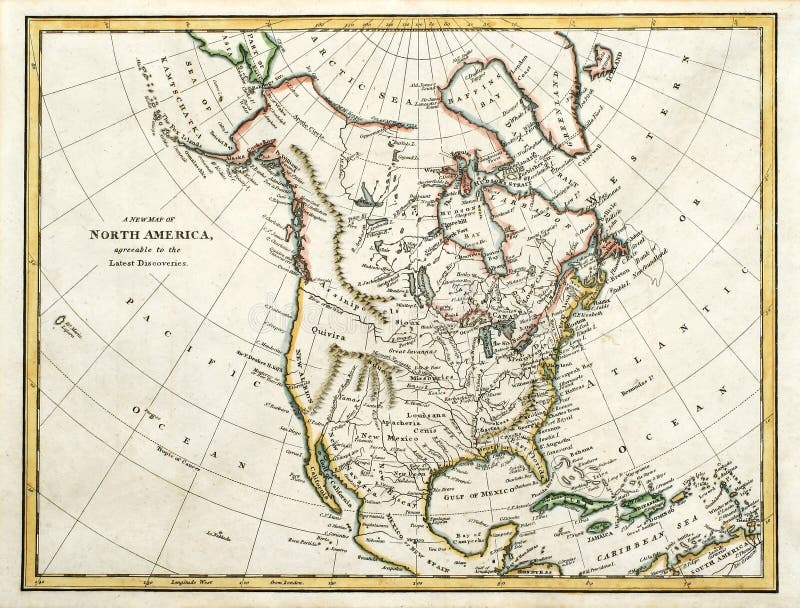 1791 Map of North America stock photo. Image of globe - 2676240