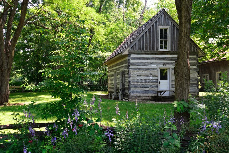 1834 two story log house stock photo. Image of travel - 20277402