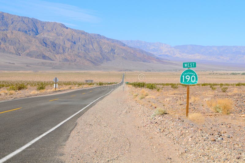 State Route 190 in Death Valley National Park, California, USA Stock ...
