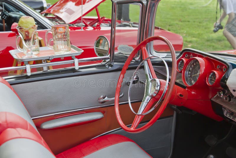 1957 Chevy Convertible Interior and Drive Thru Editorial Stock Photo ...
