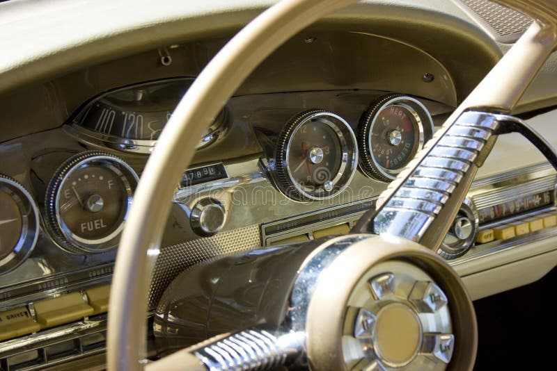 1958 Ford Edsel Dash & Steering Wheel Stock Photo - Image of chrome ...