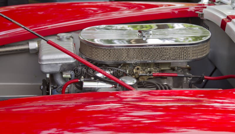 1965 Red White Ford AC Cobra Engine Editorial Photo - Image of ...