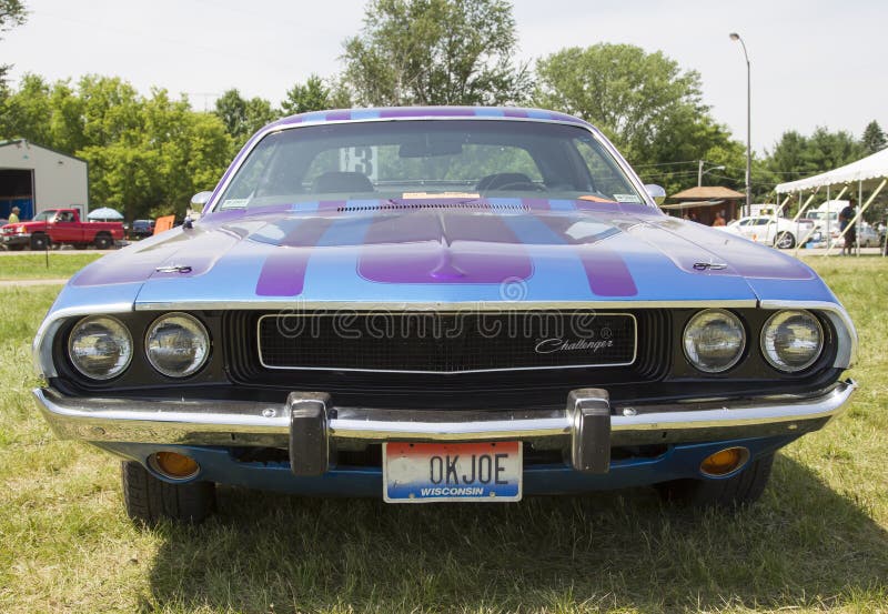 1970 Purple Dodge Challenger Front View Editorial Photography - Image ...
