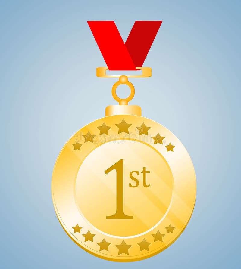 1st Position Medal stock illustration. Illustration of record - 21142154