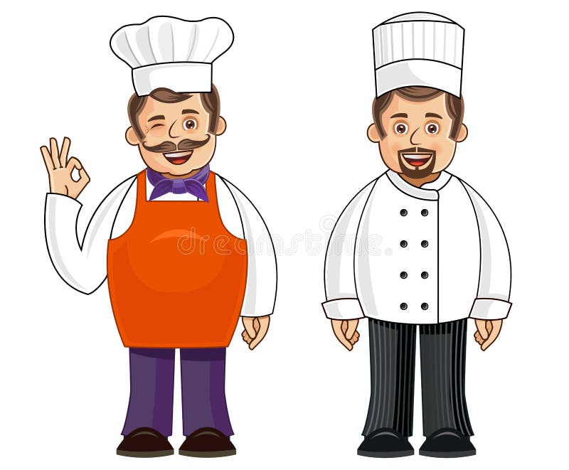 2 Chefs in Different Outfits Stock Vector - Illustration of cook ...