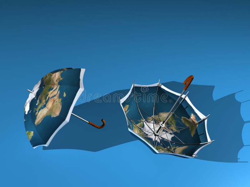 2 Earth umbrella stock illustration. Illustration of country - 4248536